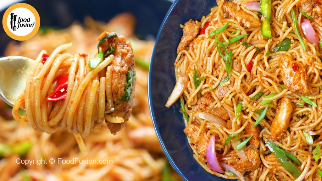 Chilli Garlic Chicken Spicy Noodles – Food Fusion